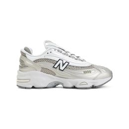 New Balance Low-Top Sneaker - Metallic Finish Leather Sneakers With Chunky Sole - Gr. 5_5 - in Silber - f&uuml;r Damen