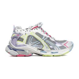 Balenciaga Low-Top Sneaker - Multi-Layered Grey Mesh Sneakers With Vibrant Acce - Gr. 37 (EU) - in Bunt - f&uuml;r Damen