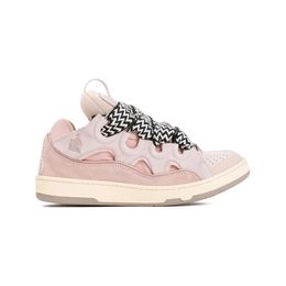 Lanvin Low-Top Sneaker - Pink Suede Calf Leather Curb Sneakers - Gr. 36 (EU) - in Beige - f&uuml;r Damen