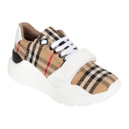 Burberry Low-Top Sneaker - Vintage Check-Pattern Touch-Strap Sneakers - Gr. 36 (EU) - in Beige - f&uuml;r Damen