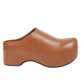 Marni Slipper & Pantoletten - Chunky Wooden Platform Mules - Gr. 39 (EU) - in Braun - f&uuml;r Damen