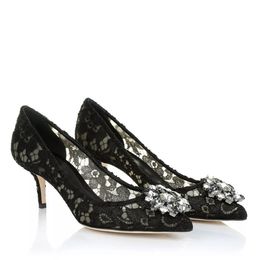 Dolce & Gabbana Dolce&Gabbana Pumps & High Heels - Decollete Pizzo Bellucci Charmant + Raso Nero - Gr. 38 (EU) - in Schwarz - f&uuml;r Damen