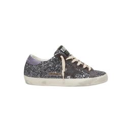 Golden Goose Deluxe Brand Golden Goose Low-Top Sneaker - Glitterate 'Super-Star' Sneakers - Gr. 38 (EU) - in Grau - f&uuml;r Damen