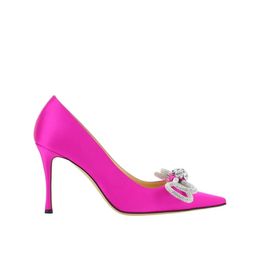 Mach&Mach Hohe Schuhe - Double Bow Satin Pumps - Gr. 39 (EU) - in Rosa - f&uuml;r Damen