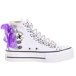 Converse Low-Top Sneaker - Platform White, Violet - Gr. 37,5 (EU) - in Wei&szlig; - f&uuml;r Damen