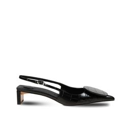Jacquemus Hohe Schuhe - Croc-Effect Slingback Pumps - Gr. 39 (EU) - in Schwarz - f&uuml;r Damen