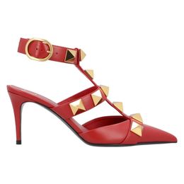 Valentino Garavani Hohe Schuhe - Roman Stud Pumps 80Mm Red - Gr. 36,5 (EU) - in Rot - f&uuml;r Damen