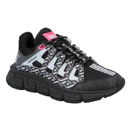 Versace Low-Top Sneaker - Trigreca 'La Greca - Black Pink' - Gr. 44 (EU) - in Schwarz - f&uuml;r Damen