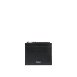 Salvatore Ferragamo Portemonnaies - Slim Black Calf Leather Wallet - Gr. unisize - in Schwarz - f&uuml;r Damen