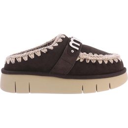 mou Slipper & Pantoletten - mou BOUNCE METAL LOGO MOCHA CLOG - Gr. 40 (EU) - in Braun - f&uuml;r Damen