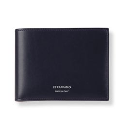 Salvatore Ferragamo Portemonnaies - Minimalist Brown Leather Wallet With Subtle Stitch - Gr. unisize - in Schwarz - f&uuml;r Damen