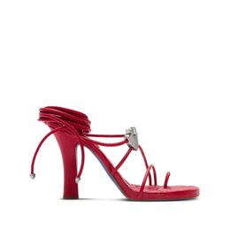Burberry Sandalen - Strappy Red Lamb Leather Sandals - Gr. 40 (EU) - in Rot - f&uuml;r Damen