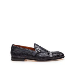 Doucals Doucal's Loafer - Woven Leather Double Adler Moccasin With Double Bu - Gr. 41,5 (EU) - in Schwarz - f&uuml;r Damen