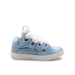 Lanvin Low-Top Sneaker - Denim Blue Curb Sneakers Calf Nappa And Mesh - Gr. 40 (EU) - in Blau - f&uuml;r Damen