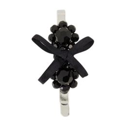 Simone Rocha Haarschmuck - Petite Bow Mini Flower Hair Clips - Crystal - Blac - Gr. unisize - in Schwarz - f&uuml;r Damen