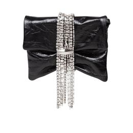 Jimmy Choo Clutches - Zandra Clutch Bag In Black Metallic Leather - Gr. unisize - in Schwarz - f&uuml;r Damen