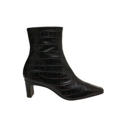 Copenhagen Stiefel - Crocodile-Effect Leather Ankle Boots With Pointed - Gr. 37 (EU) - in Schwarz - f&uuml;r Damen
