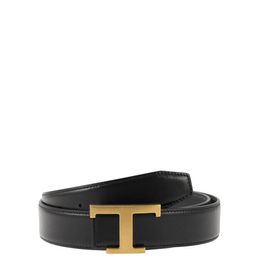 Tod's Tod's G&uuml;rtel - Timeless Reversible T Leather Belt - Gr. 95 - in Schwarz - f&uuml;r Damen