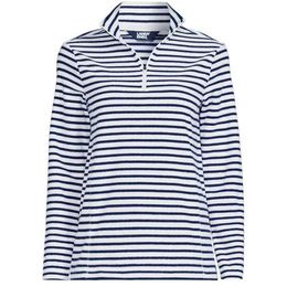 LANDS' END Anyweather Fleece-Pullover mit Rei&szlig;verschluss, Damen,  Wei&szlig;, Polyester, by Lands' End