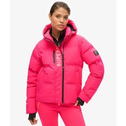 Superdry Damen Kastige Ski-steppjacke mit Kapuze Pink - Gr&ouml;&szlig;e: 38 20823211000761ZP017