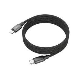Ansmann Magnetisches USB Typ-C auf Lightning Ladekabel schwarz, USB-C / Lightning