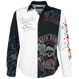 Rock Rebel by EMP There Is No Business Like Rock Business Langarmhemd schwarz wei&szlig; in XL M361531