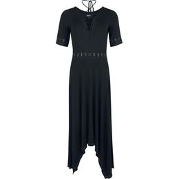 Black Premium by EMP Pagan Roots Dress with Lacing & Sharkbite Hem Langes Kleid schwarz in XL Q126-000146