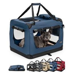 Lionto Hundetransportbox - faltbar - blau L