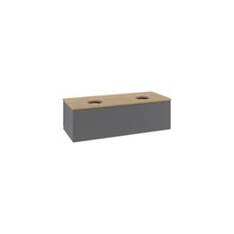 Villeroy & Boch V&B Waschtischunterschrank mit Frontstruktur, mit Beleuchtung Antao 120x36x50cm, WBP hon. Oa, Anthrac. m Lac ; Villeroy & Boch (L35111GK)