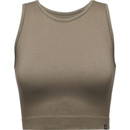 Black Diamond Seamless Croptop Damen - braun - Gr. L - Polyimid/Elastan