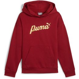 Puma Essentials+ Script Hoodie M&auml;dchen - rot - Gr. 128 - Baumwolle/Elastan