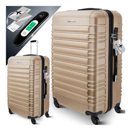 Kesser&reg; Reisekoffer Hartschalen-Koffer Inkl. Kofferwaage + Gep&auml;ckanh&auml;nger Trolley Gep&auml;ck Rollkoffer Zahlenschloss 4 Rollen ABS-Hartschale Teleskopgriff