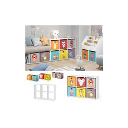 VICCO Raumteiler Regal B&uuml;cherregal Wei&szlig; 6 F&auml;cher Standregal Kinder-Faltboxen