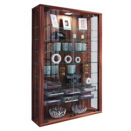 Wandregal Vcm, B:59cm, braun, Wohnzimmer, Regale, "Wandvitrine H&auml;ngevitrine Glasvitrine Vitrosa Mini"