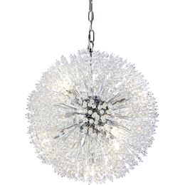 Searchlight H&auml;ngeleuchte "H&auml;ngeleuchte Sunburst, 7-flammig", 7, &Oslash; 40cm H: 44cm, 1 Stk., silber, Wohnzimmer, Leuchten, Glamour&ouml;s