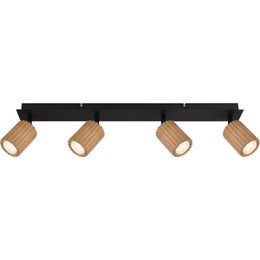 Globo LIGHTING Deckenstrahler "WENZEL", 1 Stk.schwarz, Wohnzimmer, Leuchten, Deckenspot/Holz/Flur/Wohnzimmer/LxBxH: 650x80x130mm