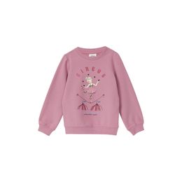 s.Oliver JUNIOR M&auml;dchen Sweatshirt, rosa, Gr. 128, bedruckt, Sweatware, Obermaterial: 95% Baumwolle, 5% Elasthan, Sweatshirts, Regular Fit mit