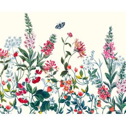 Joules Fototapete "Permaculture Garden Cr&egrave;me Mural 300x280cm", B/L: 3m x 2,8m, Rollen: 1, bunt, Wohnzimmer, Tapeten, floral