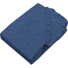 Bettlaken SETEX, B:200cm L:200cmmarineblau, Feinbiber, Obermaterial: 90% Baumwolle, 10% Polyester, Bettlaken, "Feinbiber Melange Spannbetttuch",