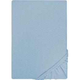 Spannbettlaken, L:200cm, blau, CASTELL - MARKENBETTW&Auml;SCHE, Jersey, Obermaterial: 100% Baumwolle, Bettlaken, "Jersey in Gr. 90x200, 140x200 oder