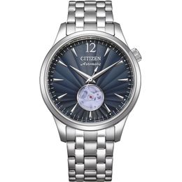 Citizen Damen Automatikuhr, silber, Armbanduhren, Armbanduhr, Herrenuhr, Damenuhr, offene Unruh, Edelstahlarmband
