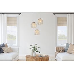 Globo LIGHTING H&auml;ngeleuchte "DICHTI", &Oslash; 18cm H: 150cm, 1 Stk., beige, Wohnzimmer, Leuchten, H&auml;ngelampe/Pendelleuchte/Esszimmer/Wohnzimmer/Esstisch