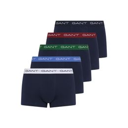 Gant Herren Trunk "5-PACK", Gr. Smarine, Jersey, Obermaterial: 95% Baumwolle, 5% Elasthan, Unterhosen, kurzes Bein, elastischer Bund mit Logo, Slim