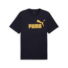 Puma Herren T-Shirt "ESS NO. 1 LOGO TEE (S)", blau, Gr. S, bedruckt, Jersey, Obermaterial: 100% Baumwolle, Shirts, Regular Fit, sportlicher Stil,