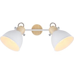 Globo LIGHTING Deckenstrahler "WIHO", &Oslash; 15cm H: 21,5cm, 1 Stk.wei&szlig;, Wohnzimmer, Leuchten, Deckenspot/holzoptik/Flur/Wohnzimmer