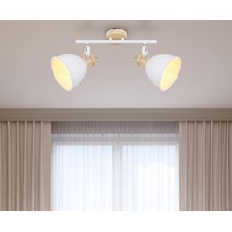 Globo LIGHTING Deckenstrahler "WIHO", &Oslash; 15cm H: 21,5cm, 1 Stk., wei&szlig;, Wohnzimmer, Leuchten, Deckenspot/holzoptik/Flur/Wohnzimmer