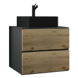 Waschbeckenunterschrank Vcm, B:60cm H:52cm T:52cm, braun, Obermaterial: 100% Holz Wood., Badezimmer, Schr&auml;nke, "Vcm 2-tlg. Waschplatz Waschtisch