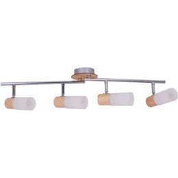 N&auml;ve N&Auml;VE LED Deckenleuchte "Todtnau", 4, &Oslash; 5cm H: 5cm, 1 Stk., beige, Wohnzimmer, Leuchten, Holzart:Gummibaum, Spots flexibel verstellbar, E14 max. 5W,