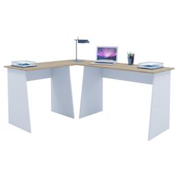 Schreibtisch Vcm, B:135cm H:74cm T:105cm, braun, B&uuml;ro, Tische, "Vcm Computertisch Eckschreibtisch Ma&szlig;e Gesamtset ca. H. 74 x B. 135 x T. 105 cm