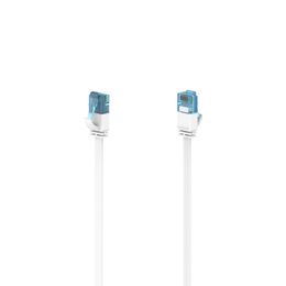Hama Netzwerkkabel "Cat 6a Netzwerkkabel 10m, Flachkabel, Gigabit Ethernet bis zu 10 Gbps", 1.000cmcmwei&szlig;, Kabel, RJ45 Lankabel, Knickschutz,